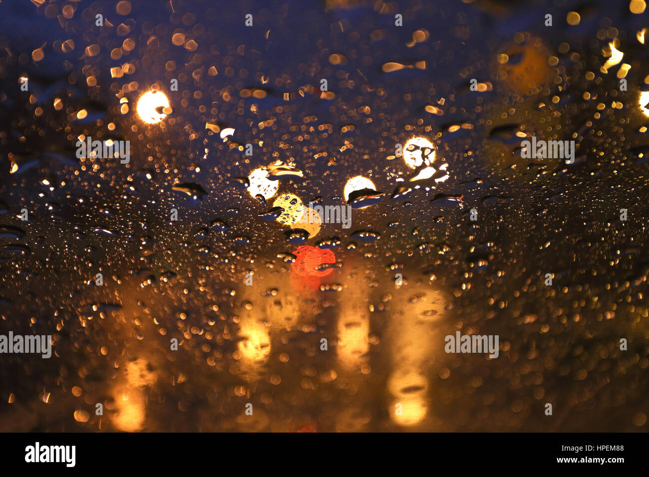 street blurred rain background view through wet car window Stock Photo ...