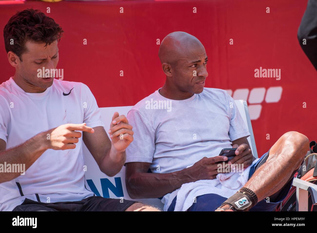 April 22, 2015: Artem SITAK NZL and Nicholas MONROE USA during the ATP ...