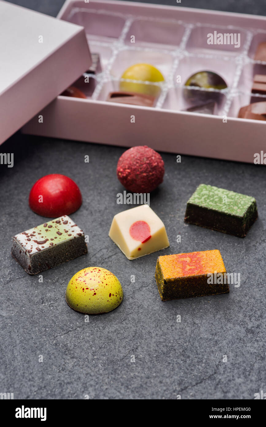 Handmade luxury artisian speciality chocolates Stock Photo - Alamy