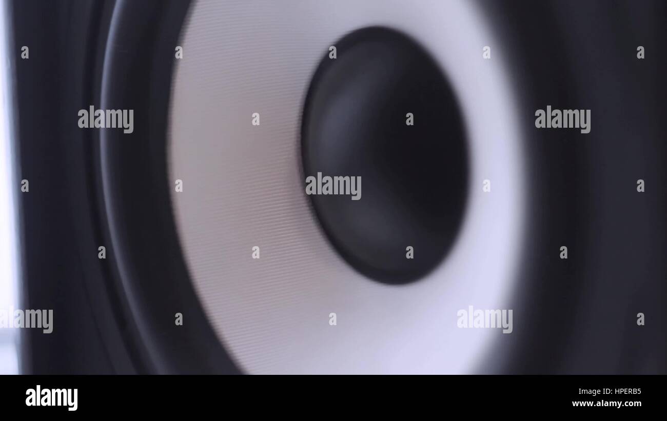Closeup at moving sub-woofer. Speaker part. Dynamic Stock Photo - Alamy