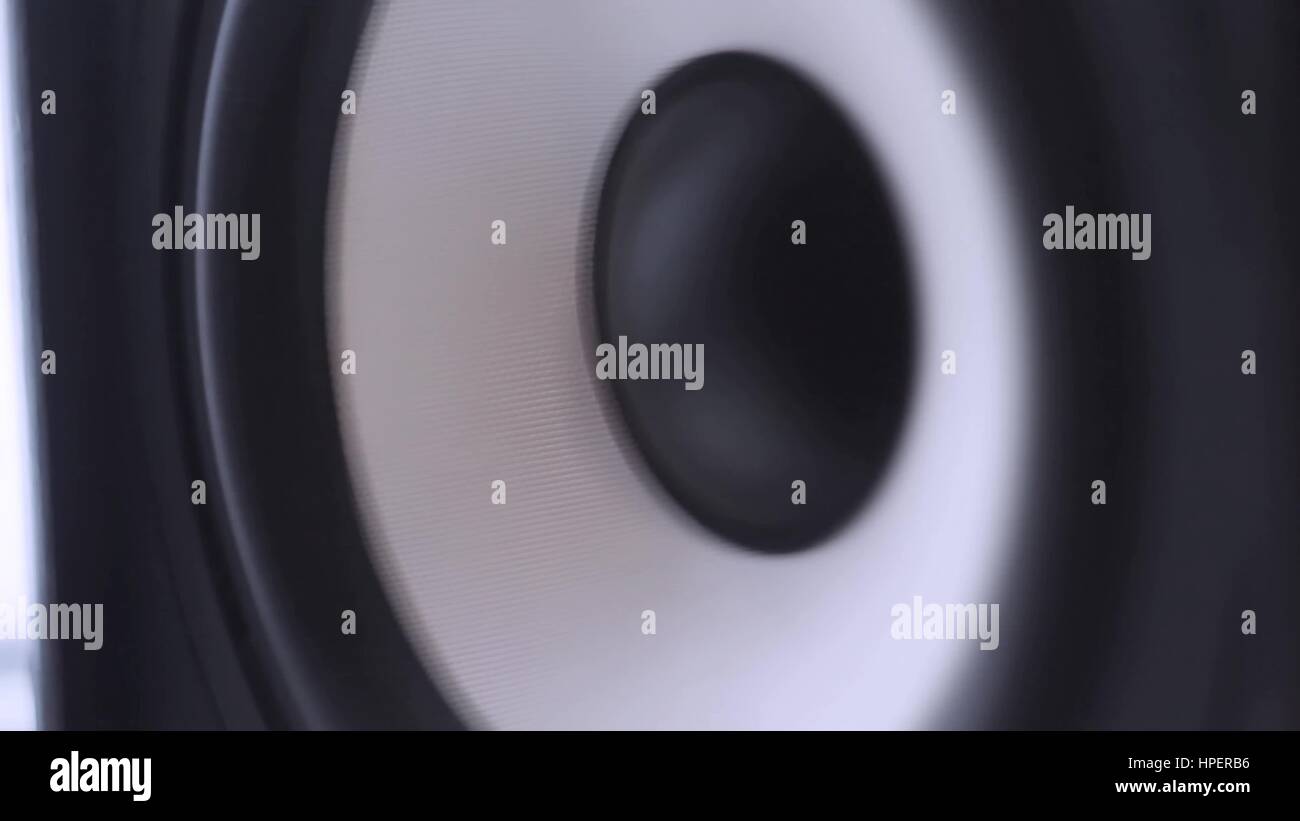 Closeup at moving sub-woofer. Speaker part. Dynamic Stock Photo - Alamy