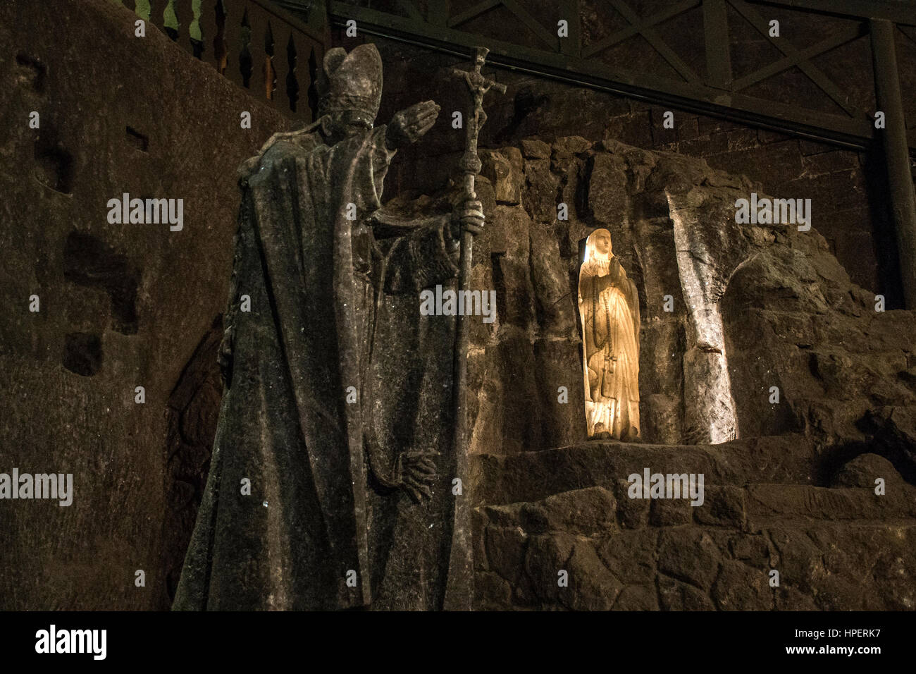Below surface Hall figures in Wieliczka salt mine krakow Poland Stock ...