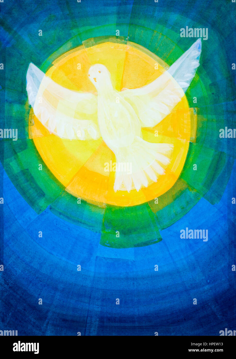 Paintings by Regine Martin, White Pigeon Stock Photo - Alamy