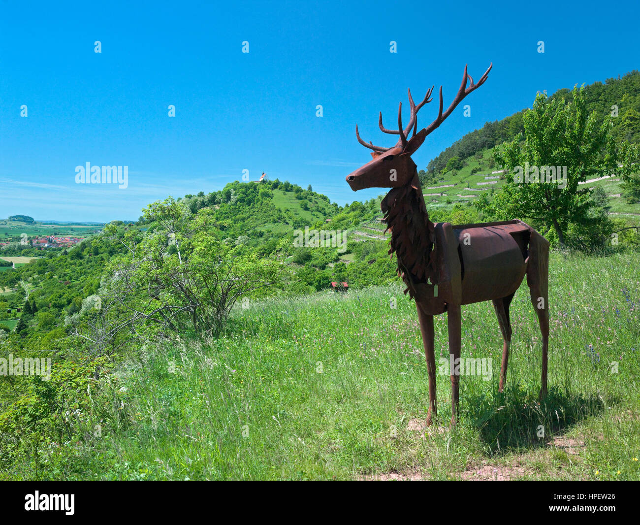 Germany, Baden-Württemberg, Tübingen - Hirschau, Hirsch, steel ...