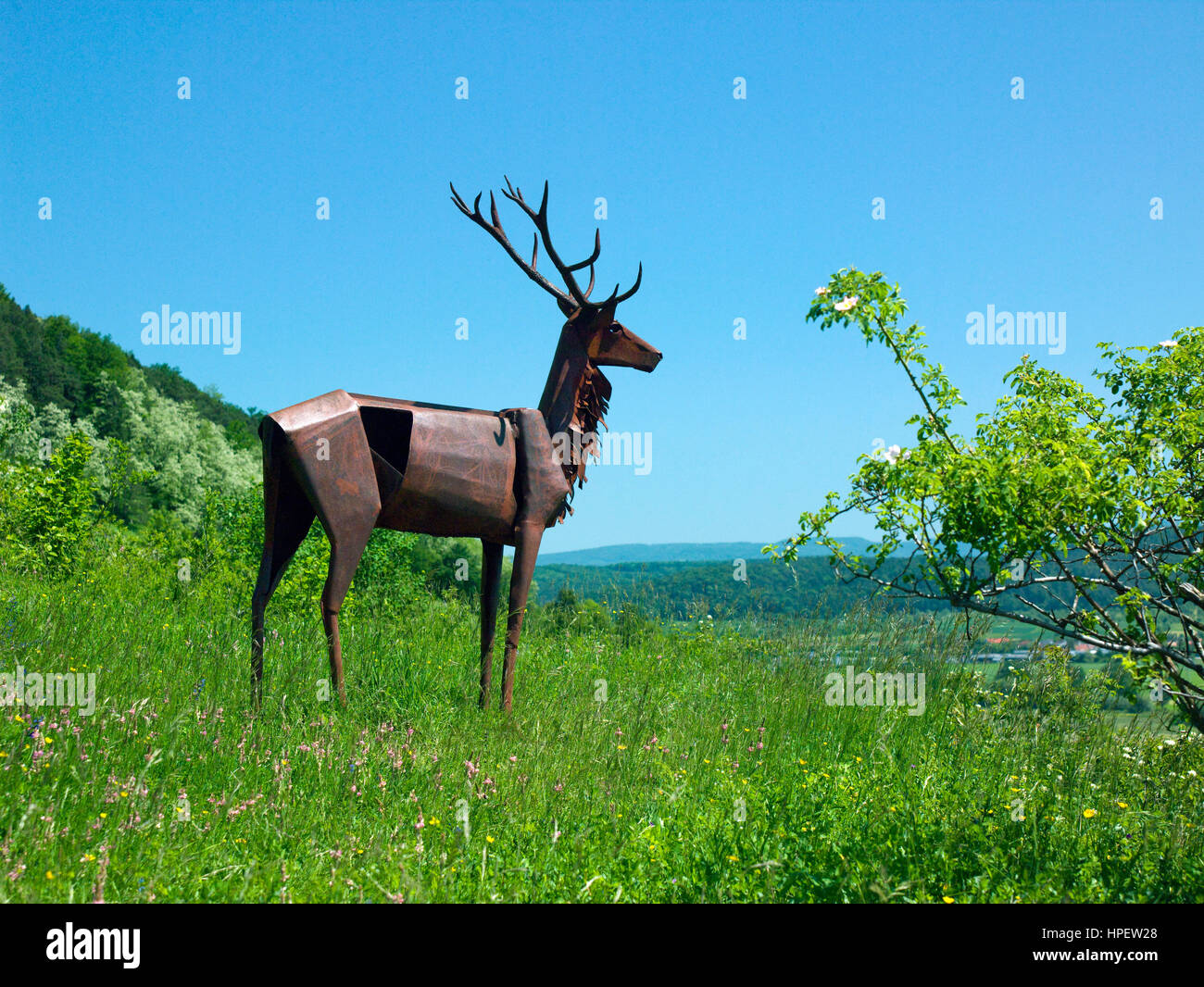 Germany, Baden-Württemberg, Tübingen - Hirschau, Hirsch, steel ...