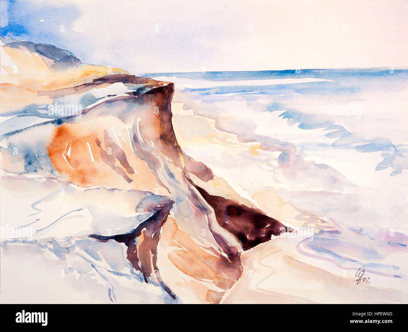 Watercolor seaside hi-res stock photography and images - Alamy