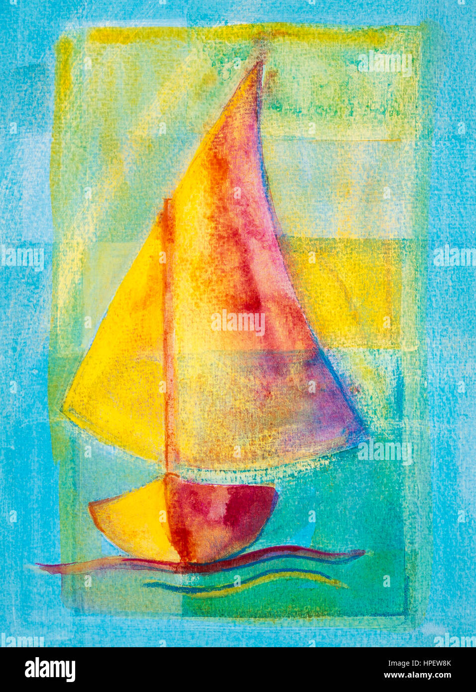 Paintings by Regine Martin, Sailboat Stock Photo - Alamy