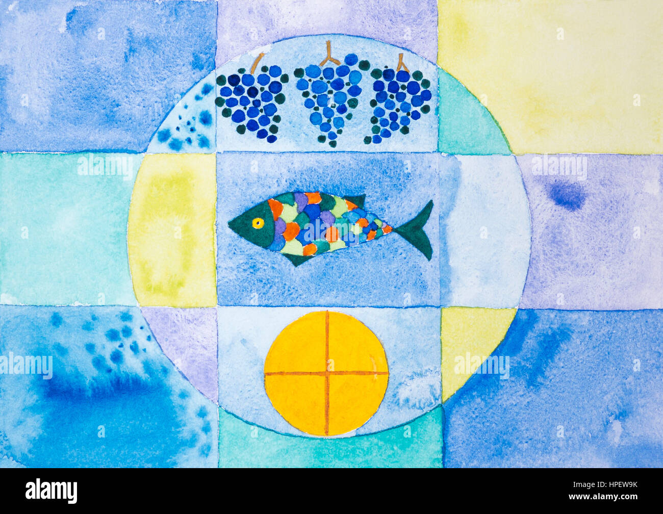 Aquarelle by Heidrun Füssenhäuser, Supper Stock Photo - Alamy