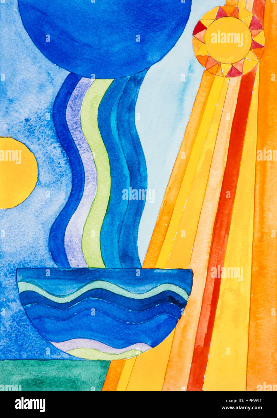 Aquarelle by Heidrun Füssenhäuser, water is the main symbol of ...