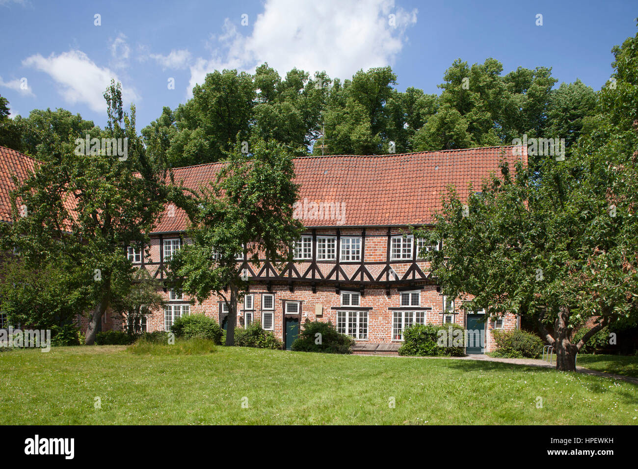 Former Franciscan monastery, monastery courtyard with widow's houses ...