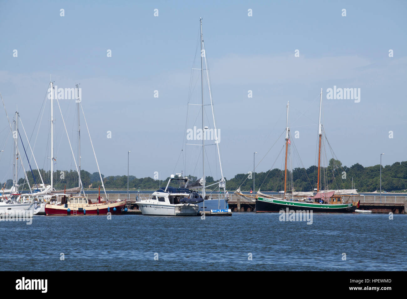 Stralsund, marina with Strelasund Stock Photo - Alamy