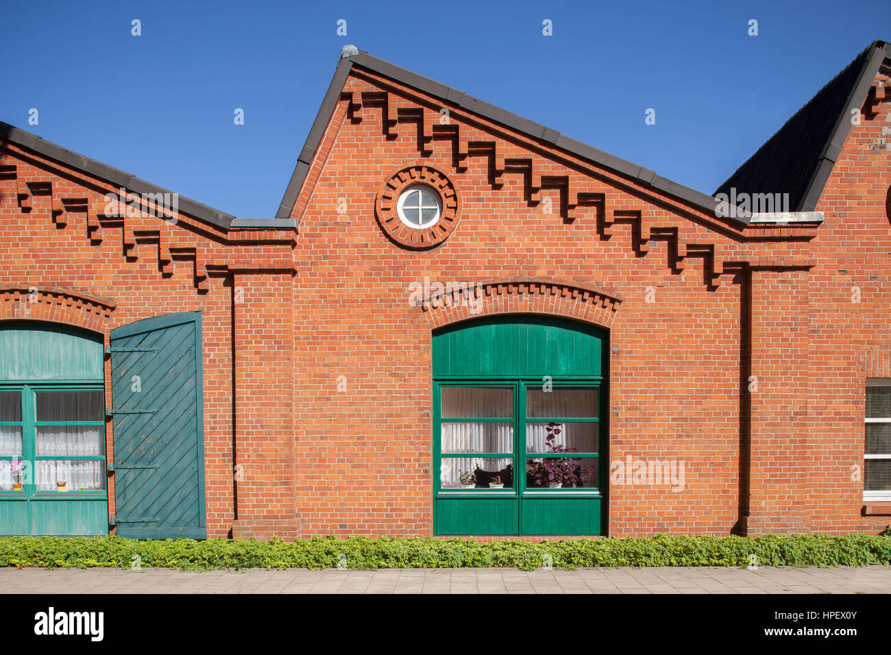 Saw-tooth roof hall, industrial monument 'Nordwolle', Delmenhorst ...