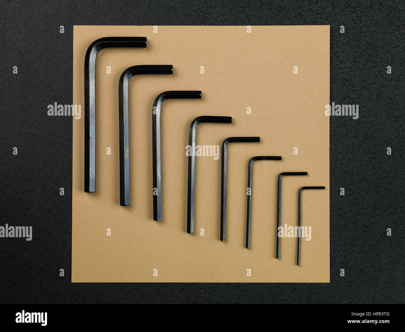 Set of Steel Allen Keys Against a Black Background Stock Photo - Alamy