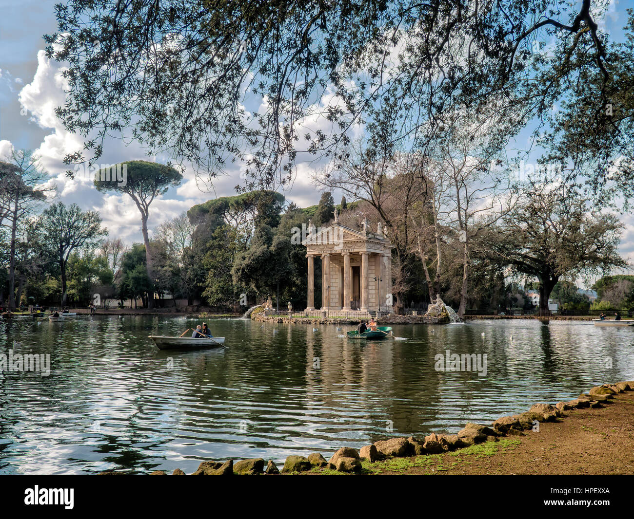 Temple of Aesculapius in Villa Borghese Gardens, Rome Italy Stock Photo ...