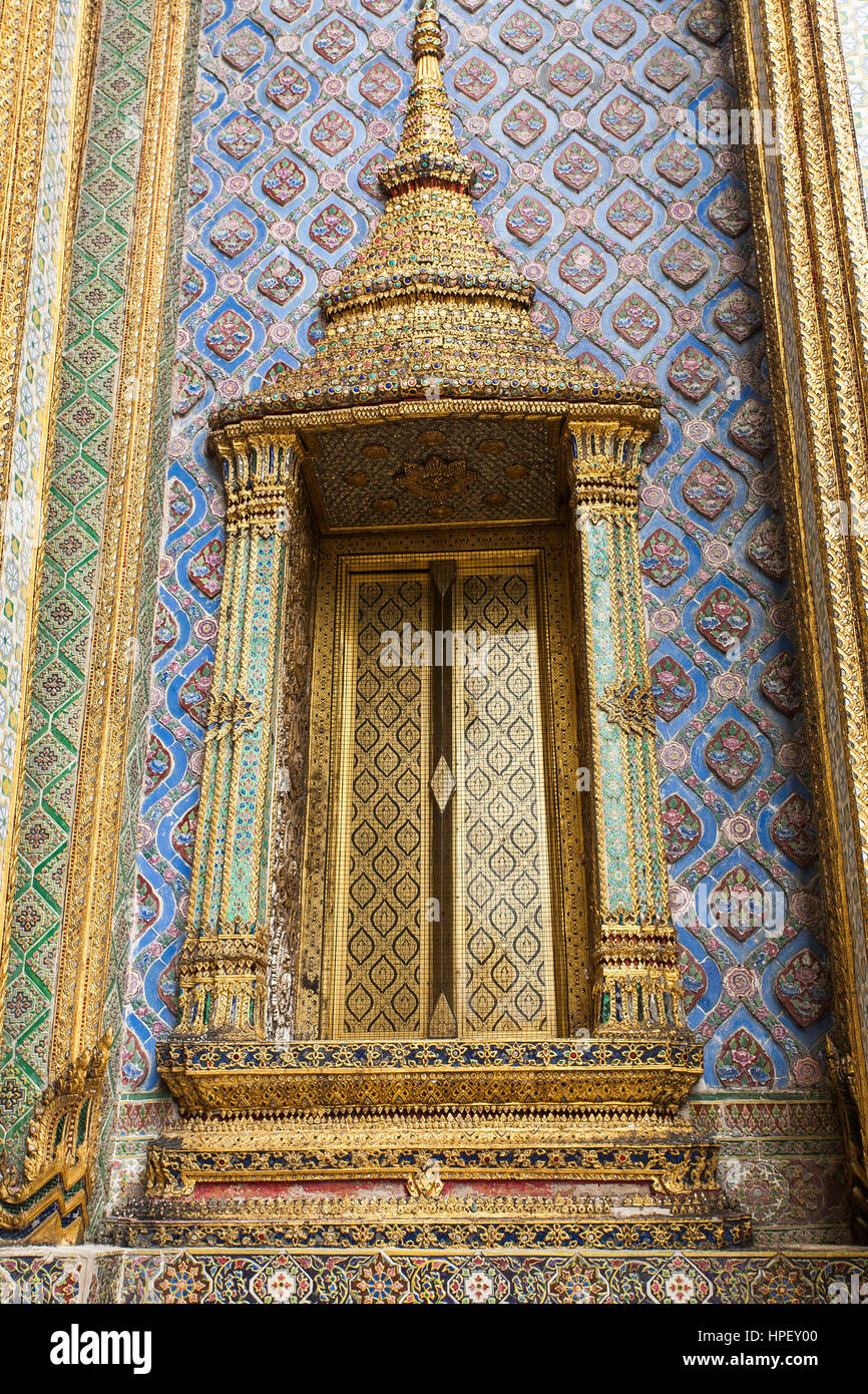 Golden Window in Royal Palace Grand Palace, Bangkok, Thailand Stock ...