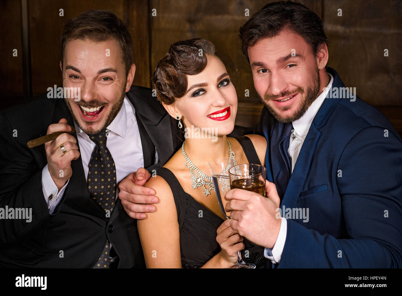 Richness, wealth, luxury concepts. Best happy friends having party in ...