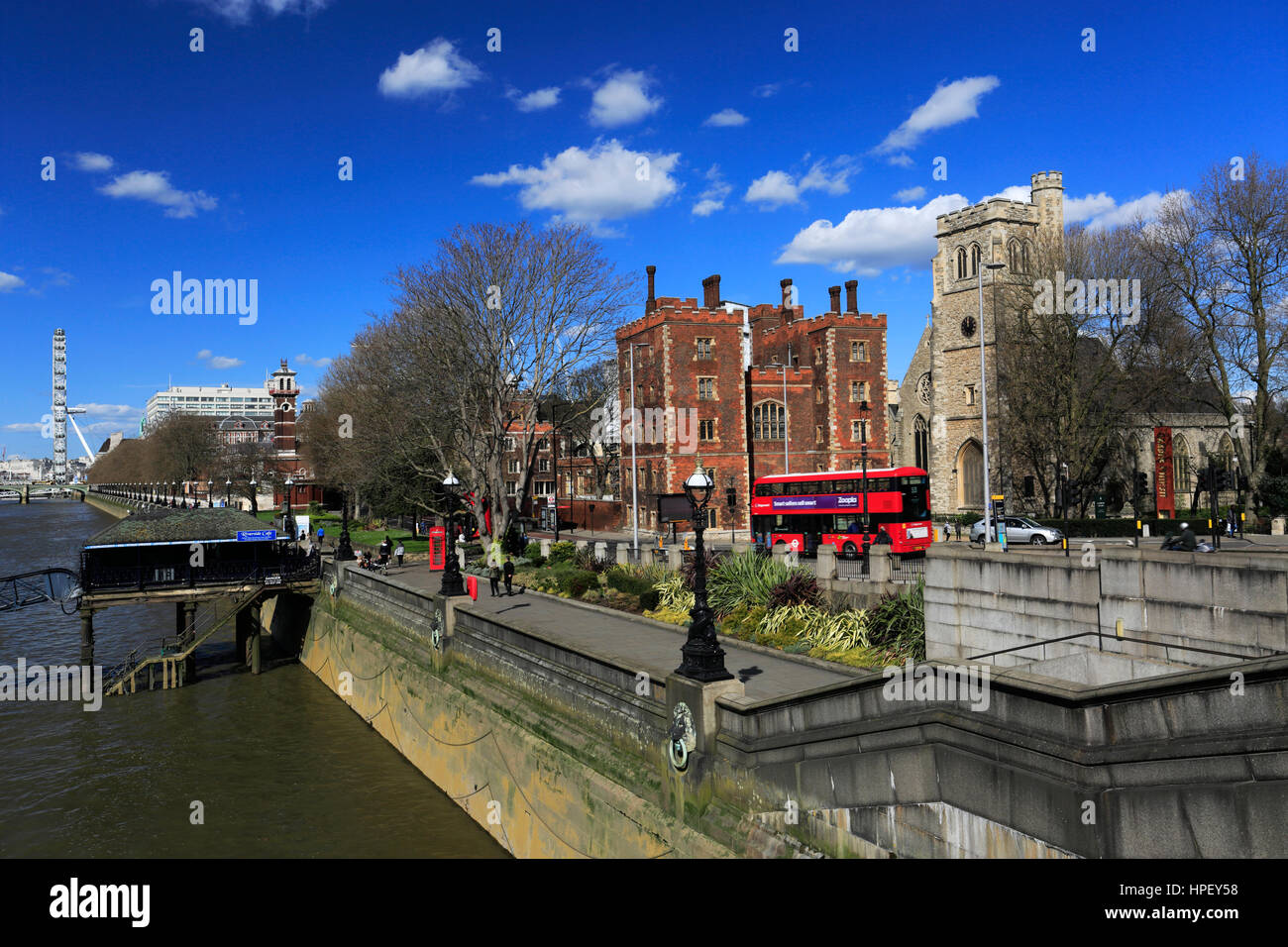 Summer, Lambeth Palace and St Marys church, Lambeth, London City ...