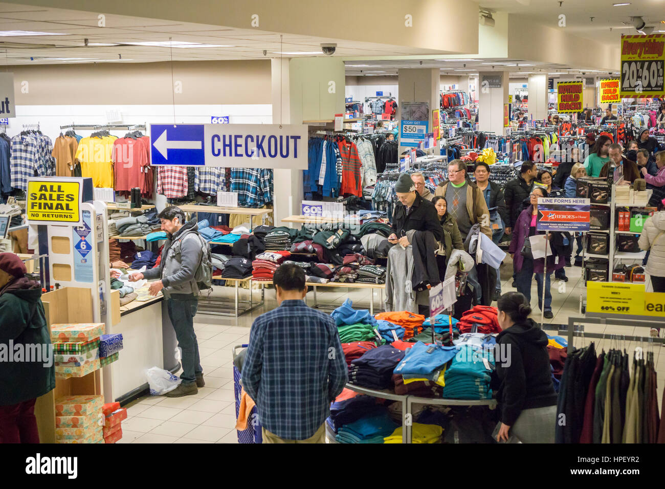 Checkout line at the soon to be closing Sears store in Rego Park in the ...