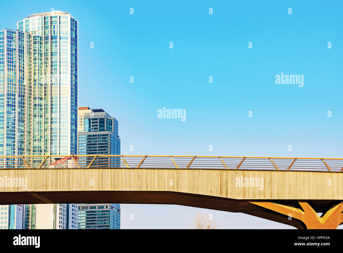 Bridge with buildings in the background Stock Photo - Alamy