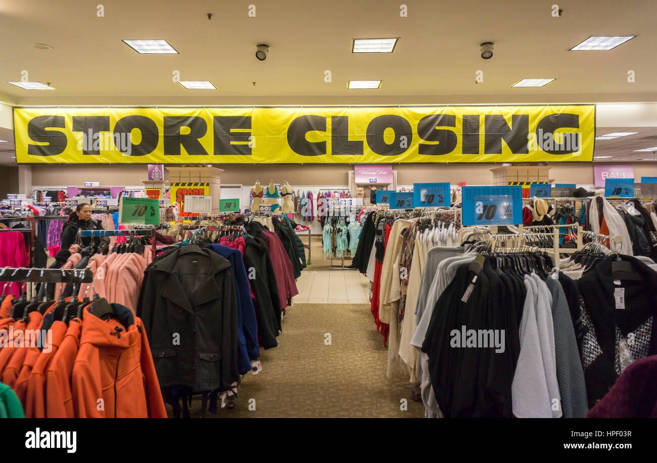 Store closing sign at the soon to be closing Sears store in Rego Park ...