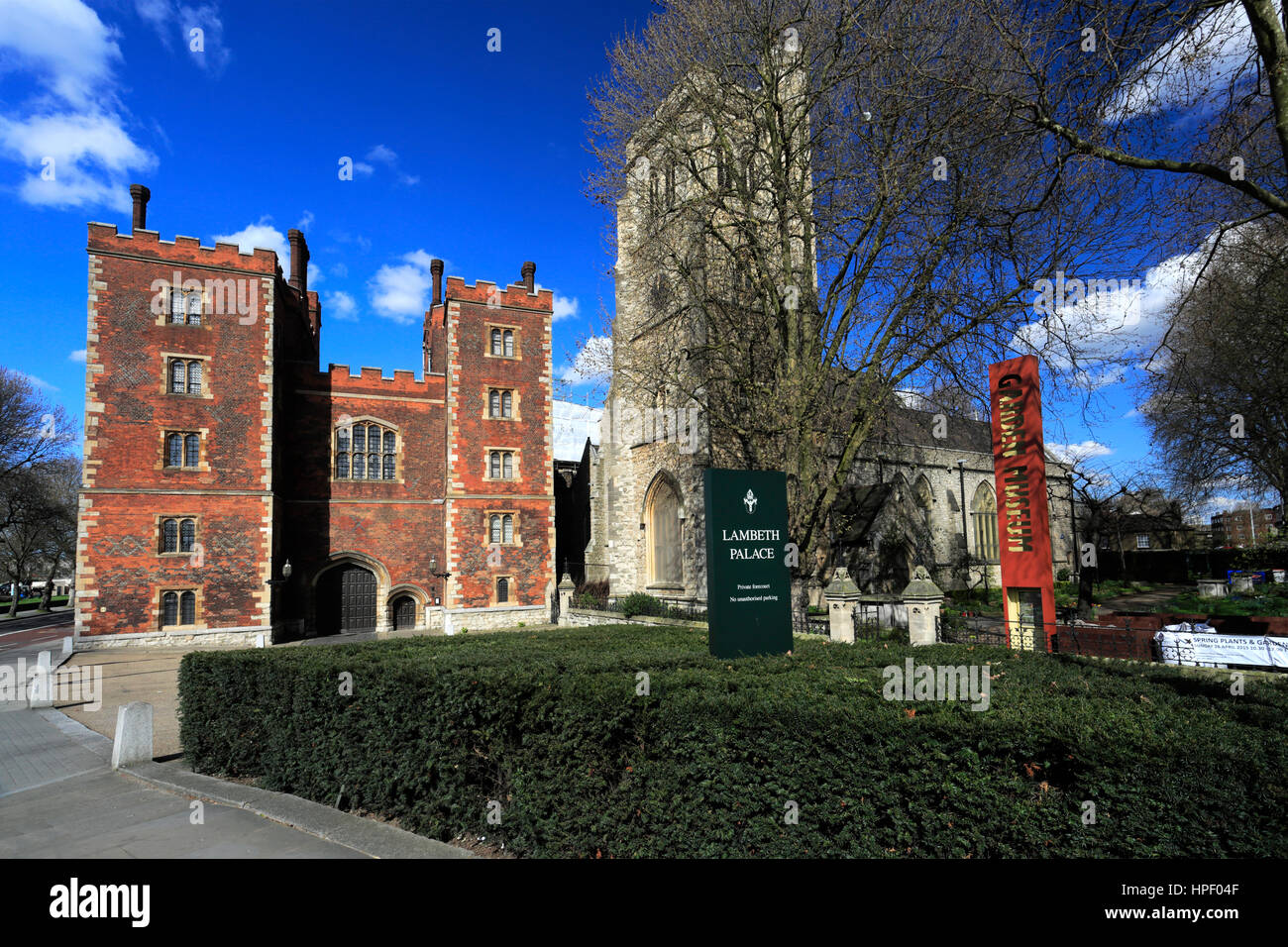 Summer, Lambeth Palace and St Marys church, Lambeth, London City ...
