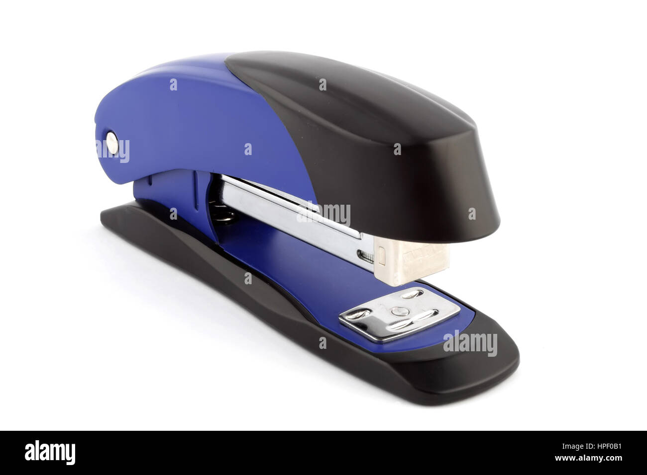 one blue stapler isolated on white background Stock Photo - Alamy