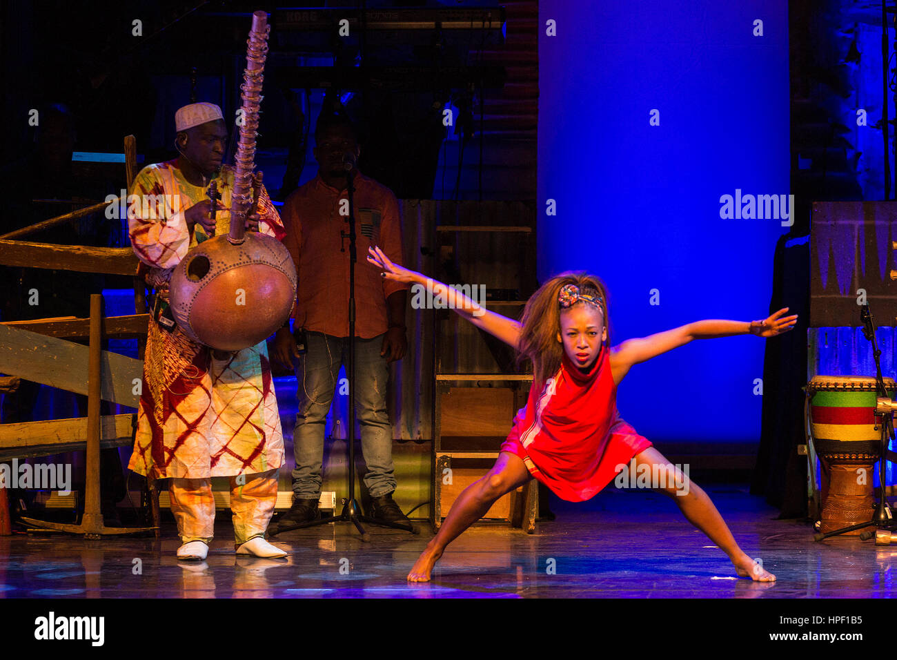 London, UK. 20 February 2017. Modern African dance with dancer ...