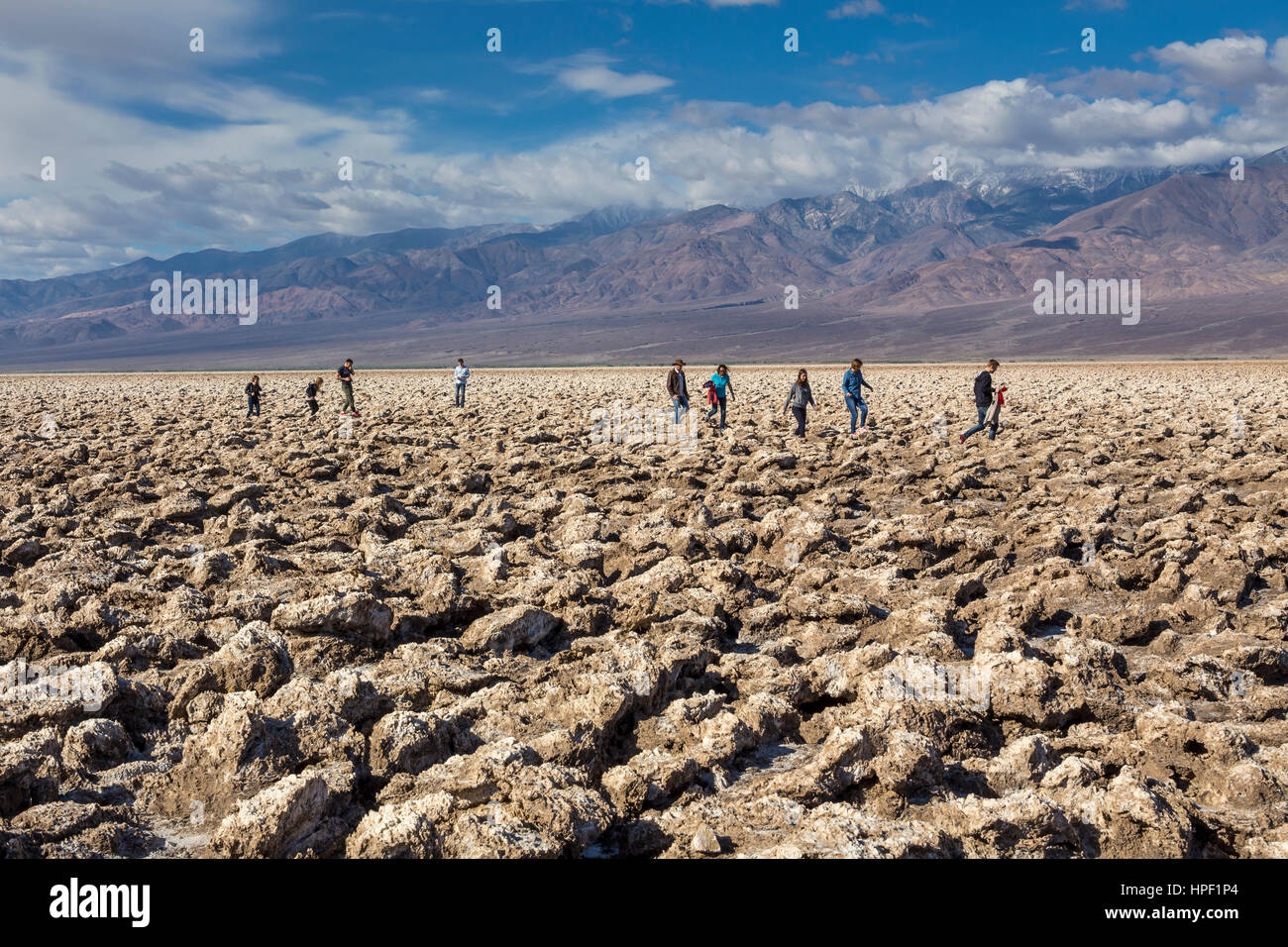 tourists, visitors, visiting, Devils Golf Course, Death Valley National ...