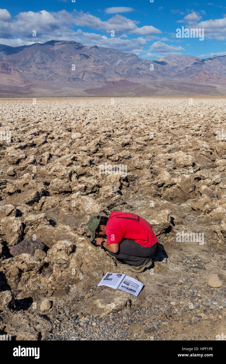 tourist, visitor, visiting, Devils Golf Course, Death Valley National ...