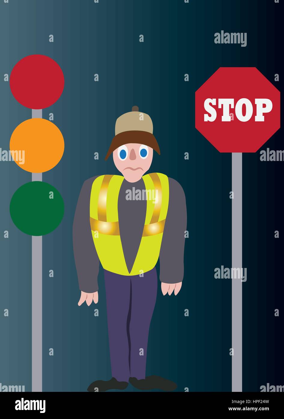 Police in road Stock Vector Images - Alamy