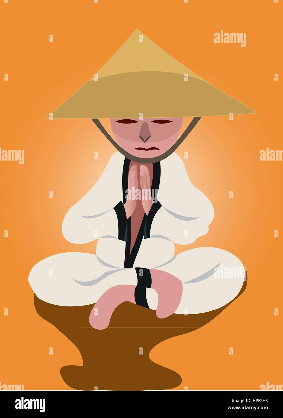 a warrior monk meditation in his dreams Stock Vector Image & Art - Alamy