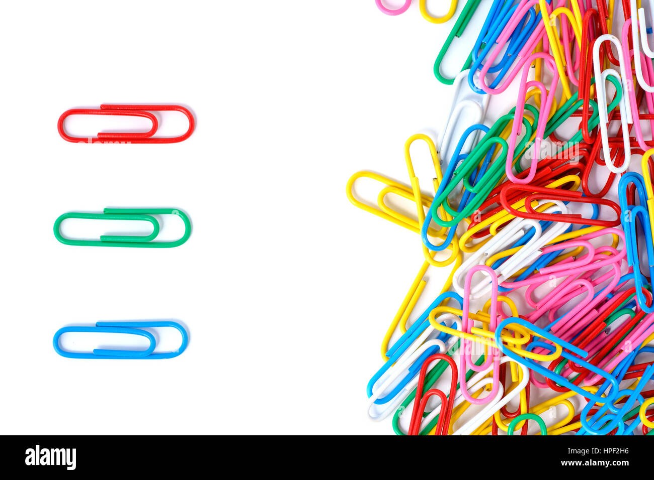 Colorful paperclips on white background, isolated Stock Photo - Alamy