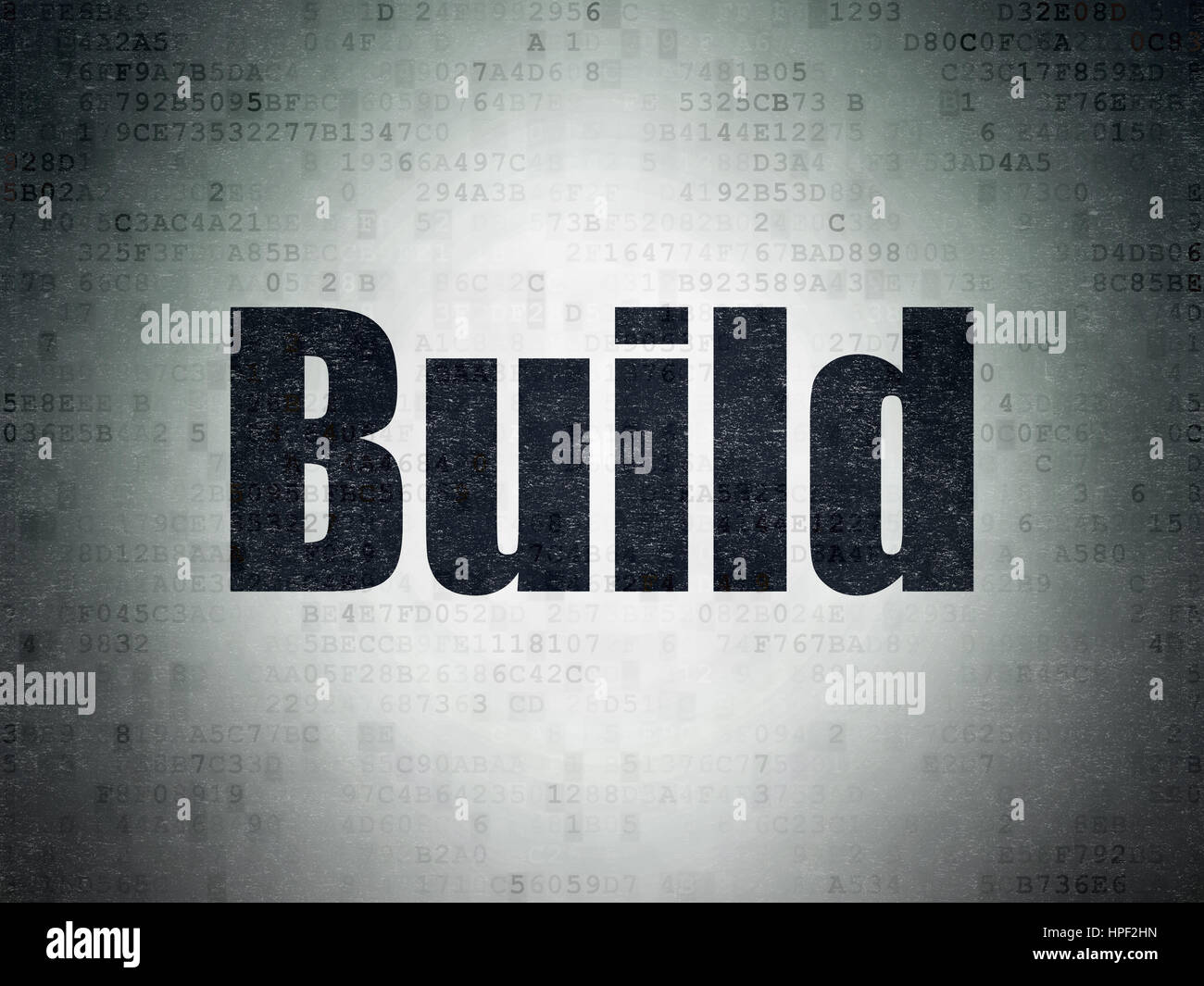 Constructing concept: Painted black word Build on Digital Data Paper ...
