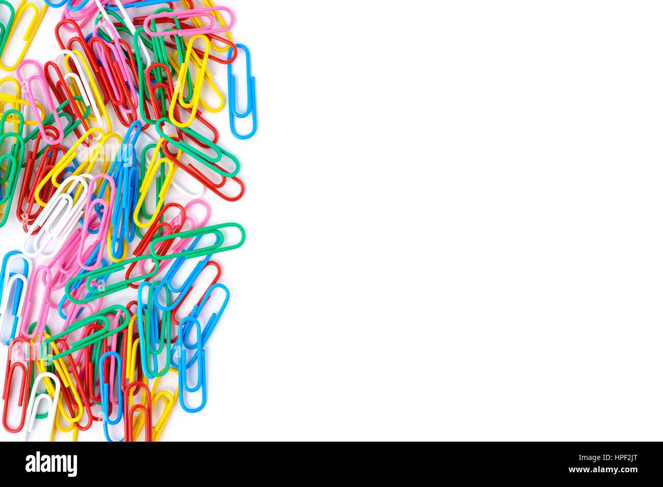 Colorful paperclips on white background, isolated Stock Photo - Alamy
