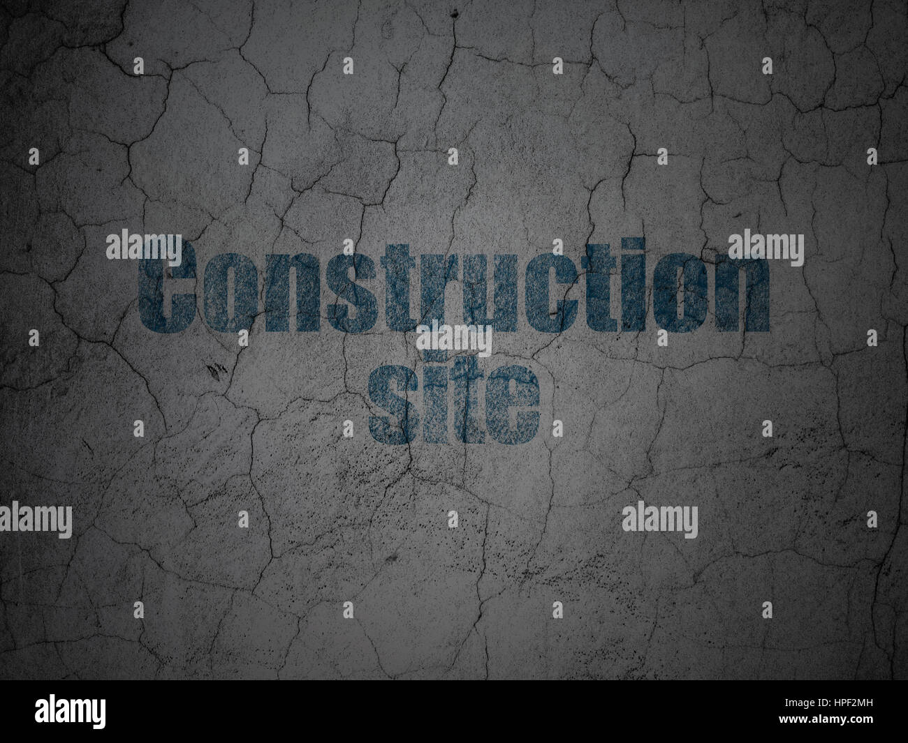Building construction concept: Blue Construction Site on grunge ...