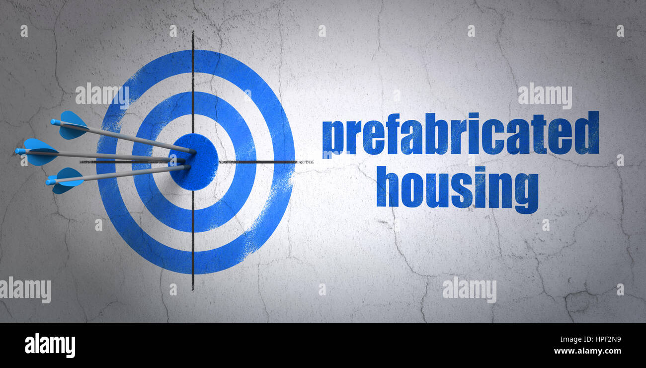 Success building construction concept: arrows hitting the center of ...