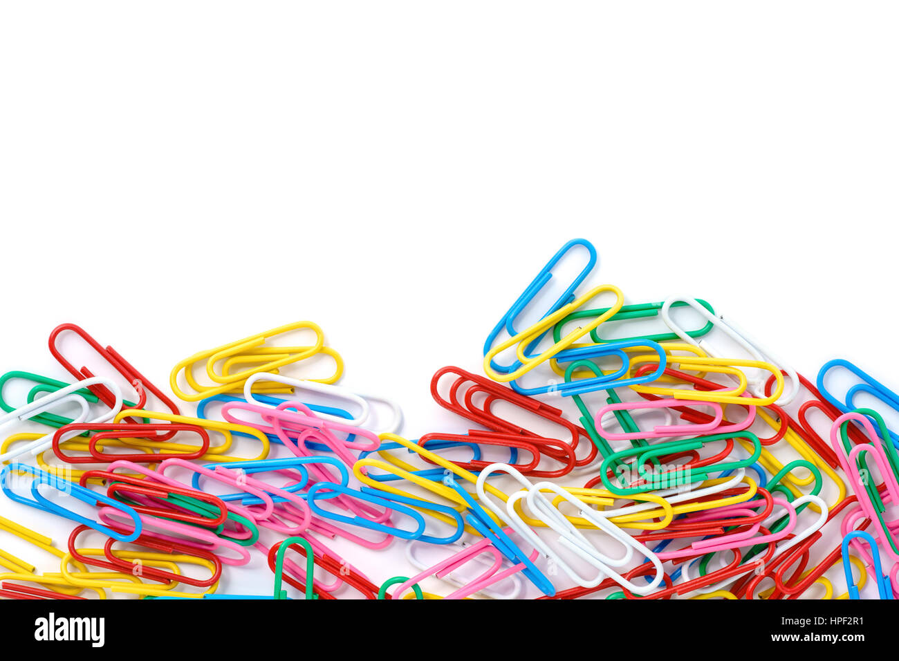 Colorful paperclips on white background, isolated Stock Photo - Alamy