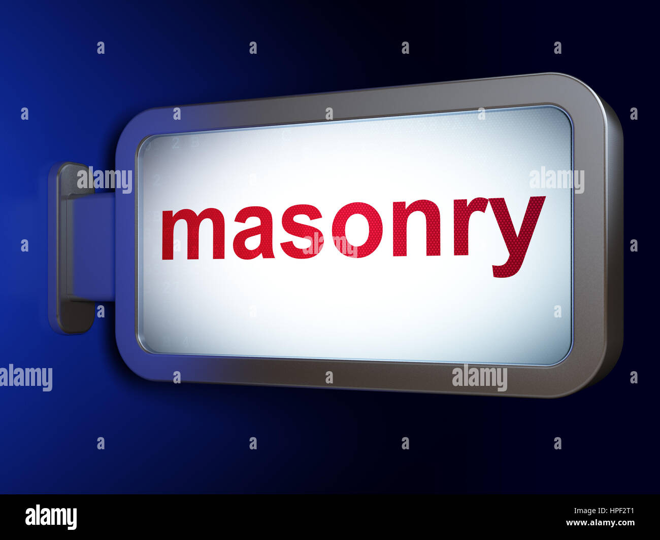 Building construction concept: Masonry on advertising billboard ...