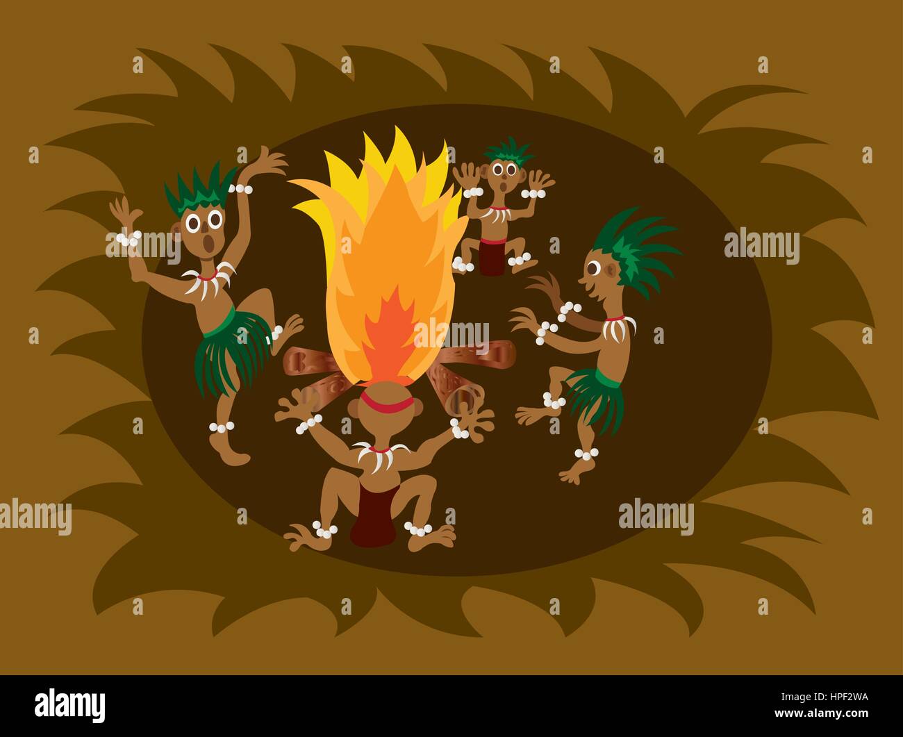 Dancing around the fire Stock Vector Images - Alamy