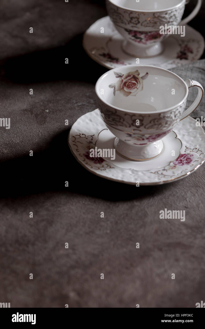 Empty Tea Cups Stock Photo - Alamy