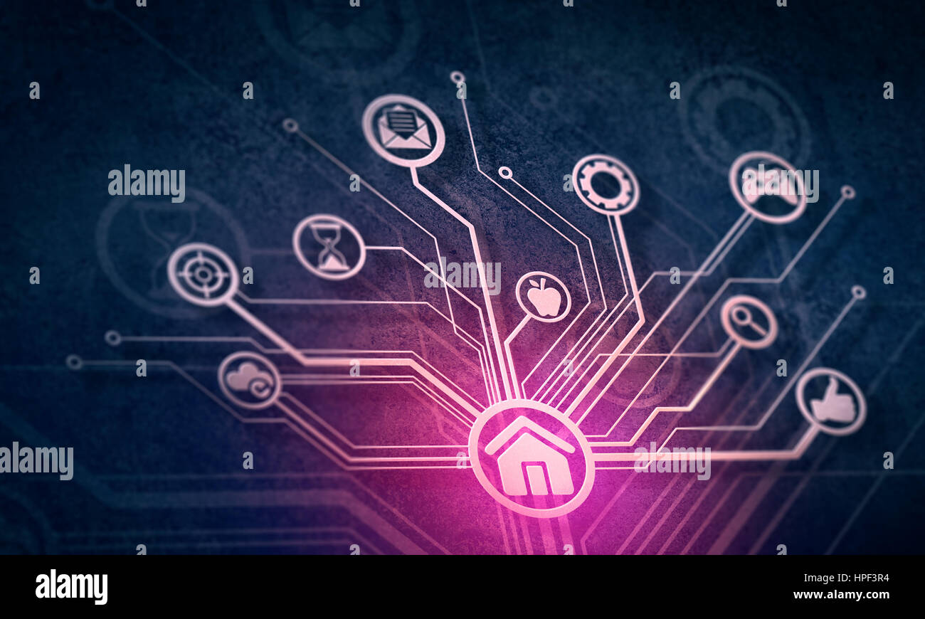 Digital background with social interaction and connection concept, 3D ...