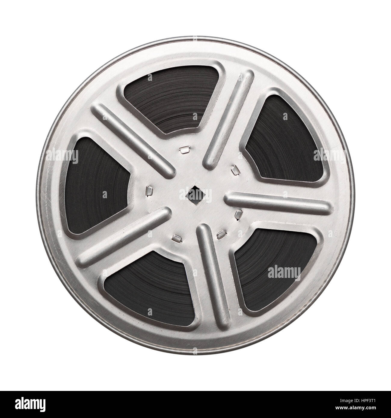 Film reel isolated on white background Stock Photo - Alamy