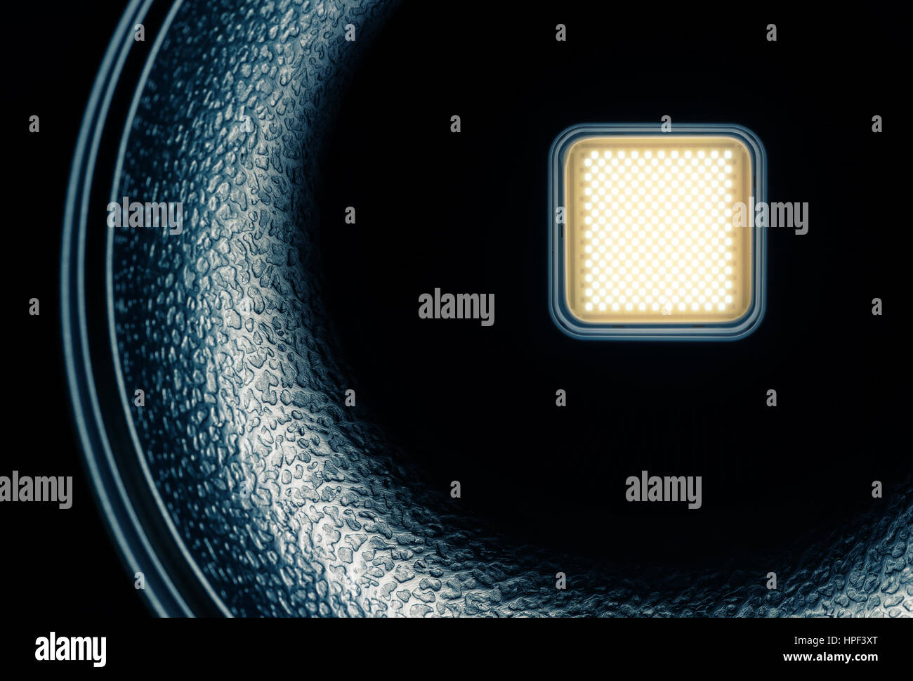 Blue led lamp light and reflector Stock Photo - Alamy