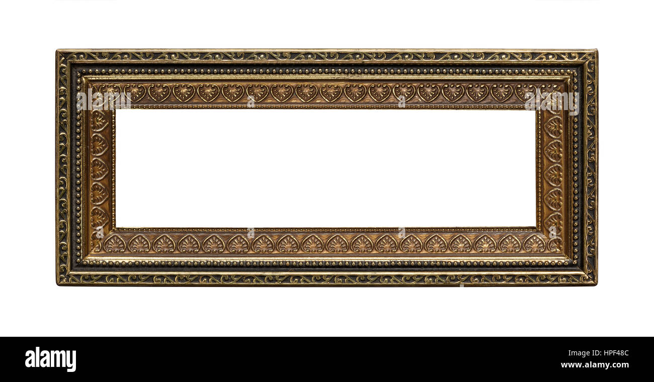 Vintage aged brass metal frame, isolated Stock Photo - Alamy