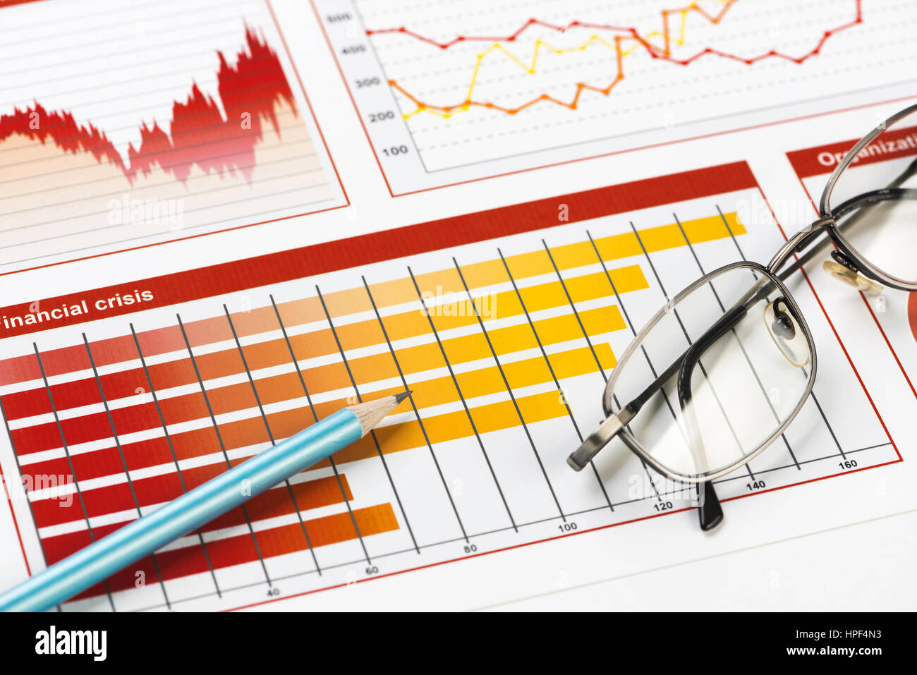 Charts and graphs of sales as symbol of successful corporate business ...