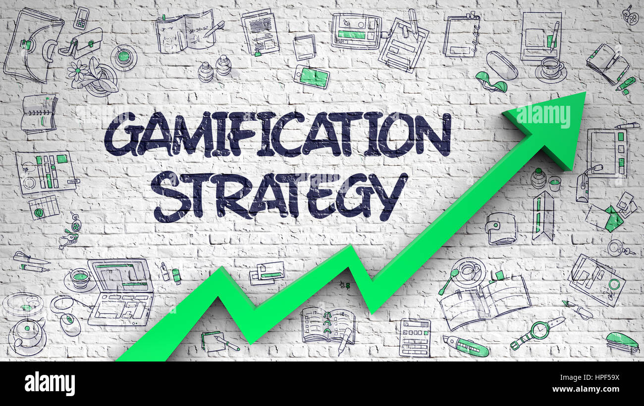 Gamification Strategy - Modern Style Illustration with Doodle Design ...