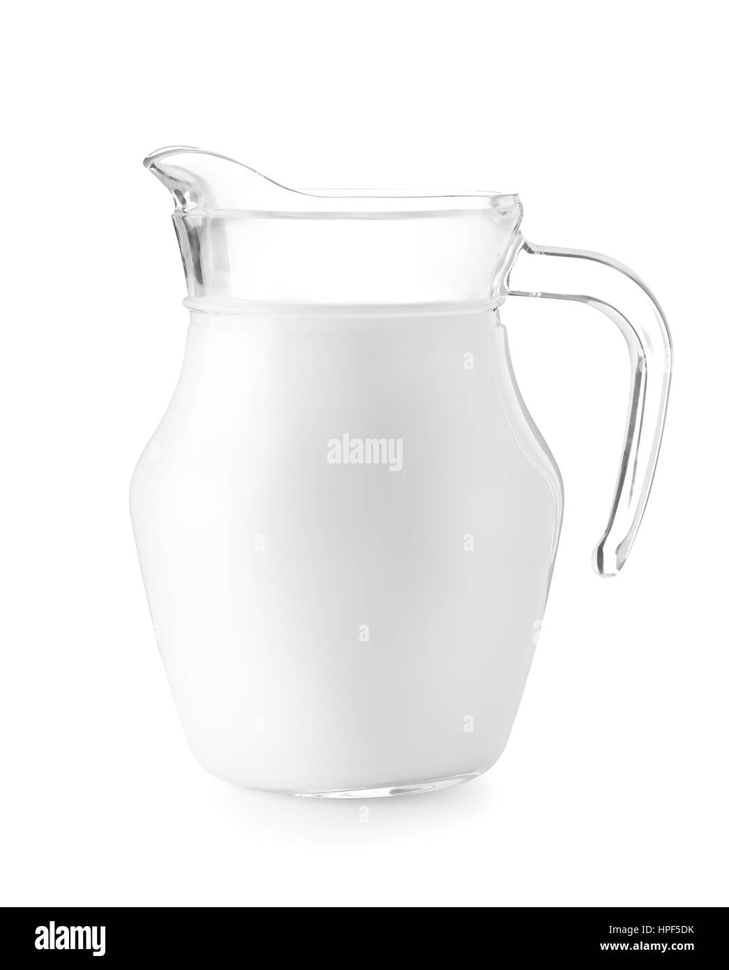 Pitcher of milk isolated on white. With clipping path. Glass jug of ...