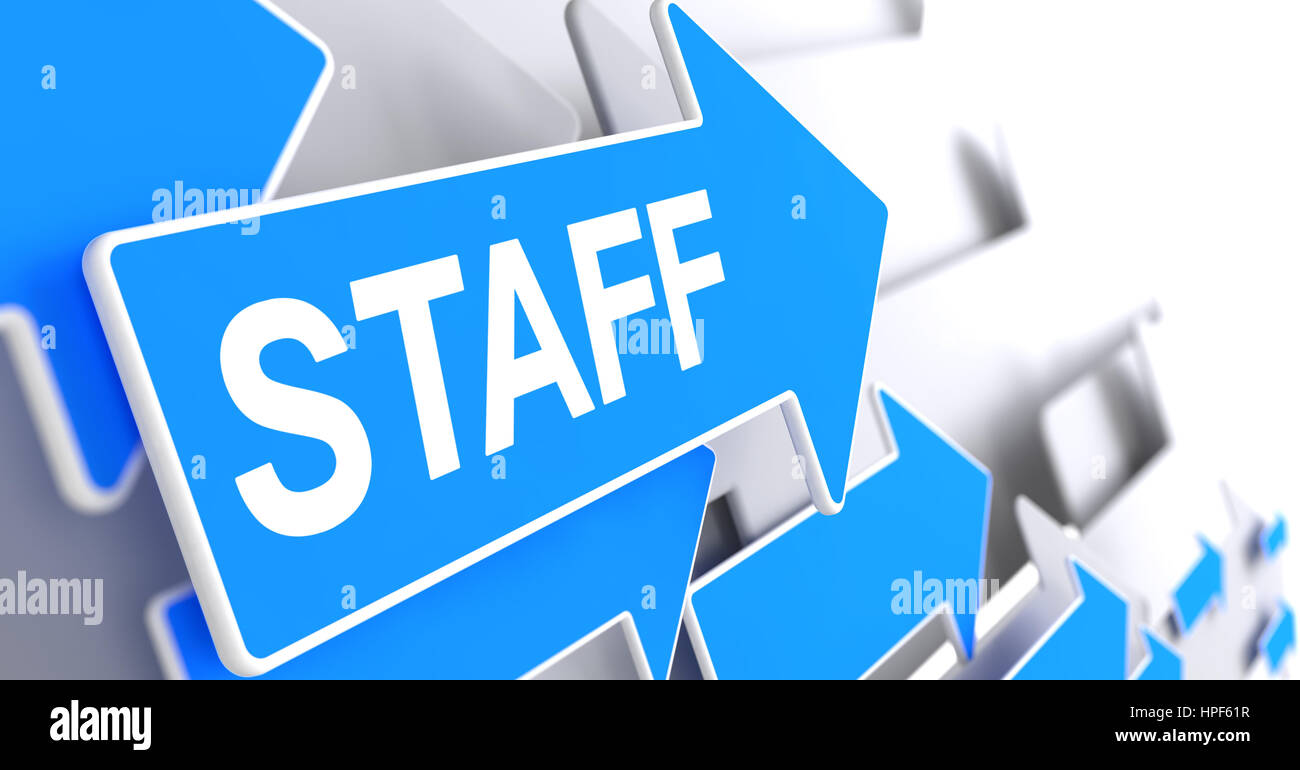 Staff - Blue Cursor with a Message Indicates the Direction of Movement ...