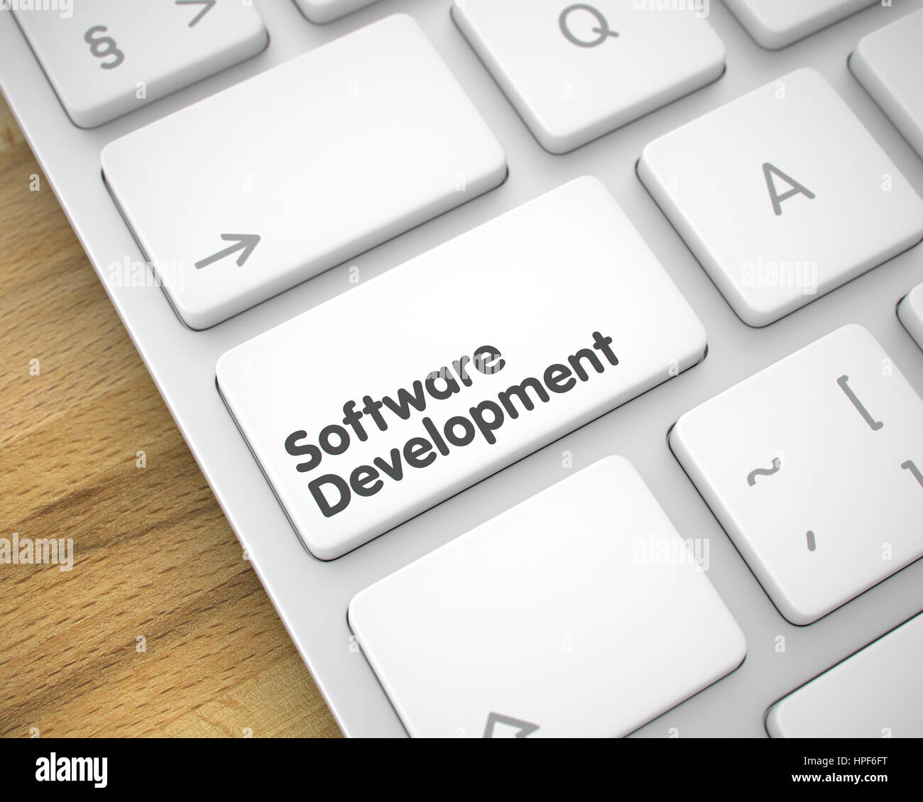 Software Development Key On Modern Computer Keyboard Service Concept