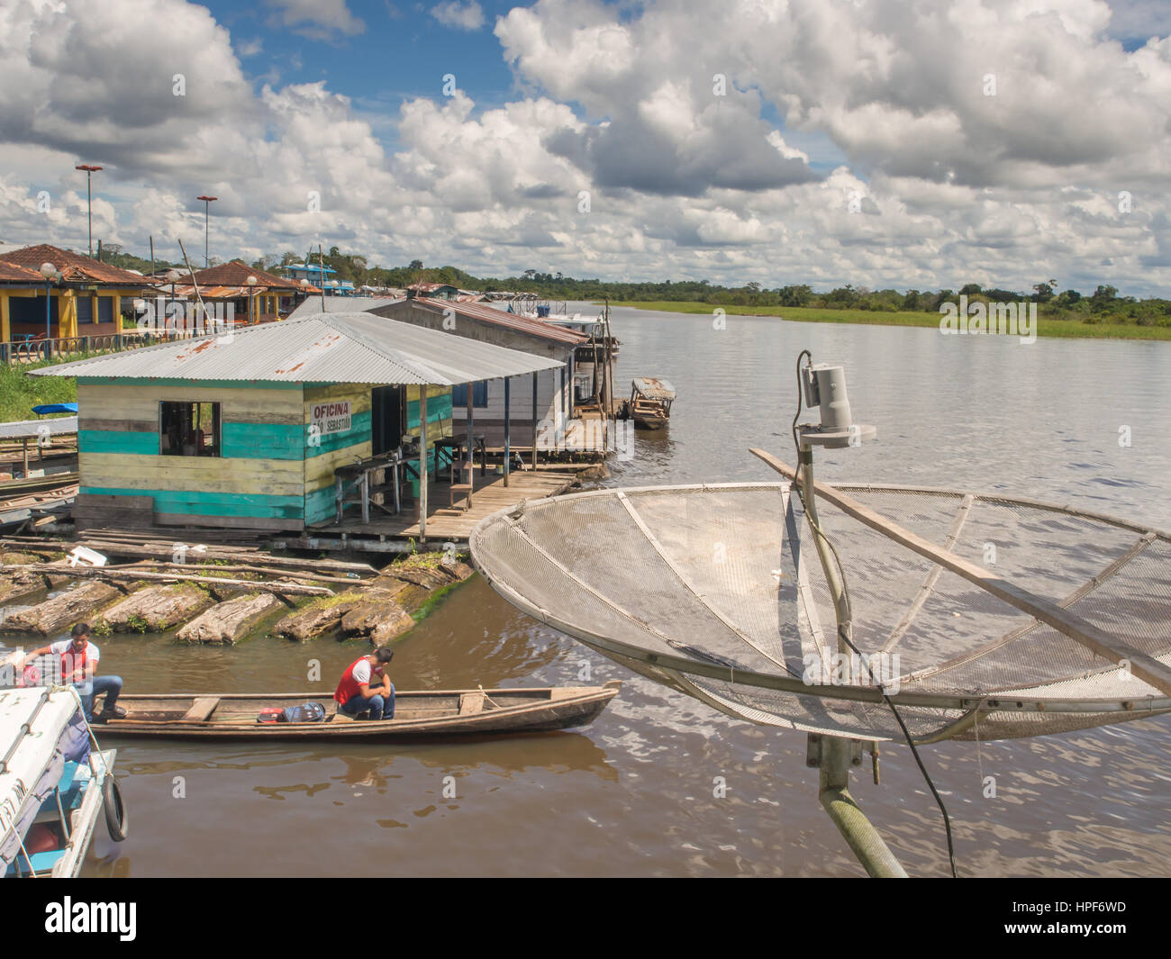 Benjamin Constant, Brazil - May 10, 2016: Floating houses on Amazon ...